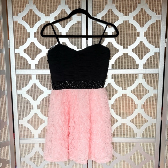 Wet Seal | Dresses | Wet Seal Black And Pink Spaghetti Strap Prom Dress ...